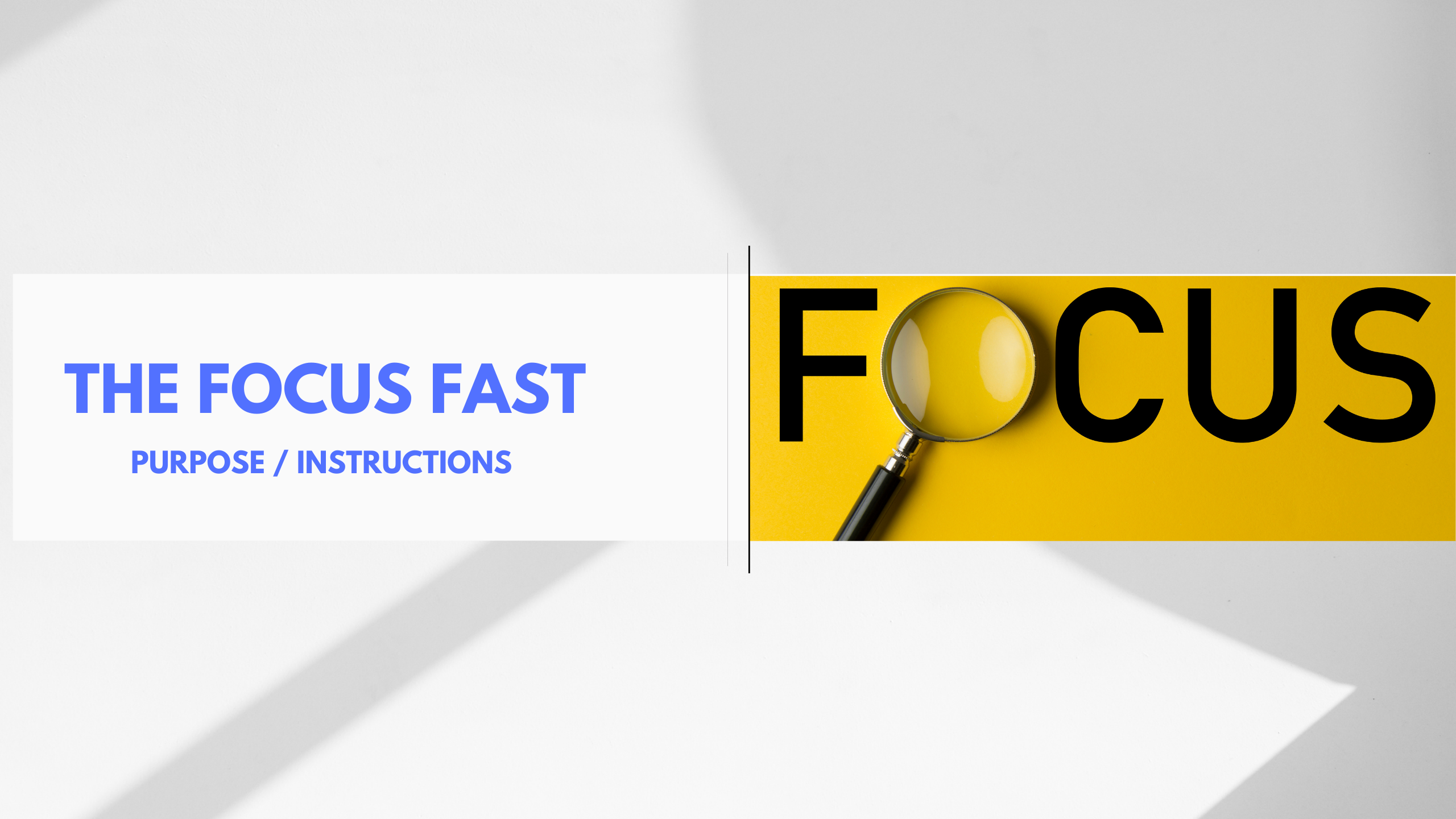 The Focus Fast Purpose And Instructions – ARISE